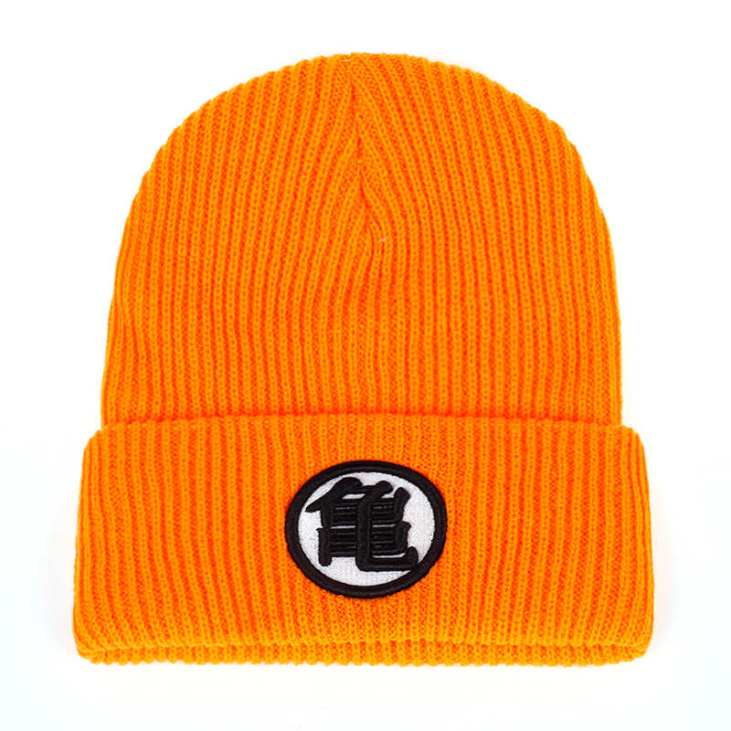 DBZ Master Roshi Goku Kame Symbol Orange Black Winter Beanie | DBZ Shop
