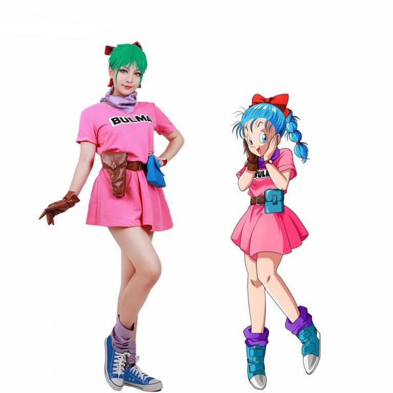 Bulma Cosplay Costume Pink Dress | DBZ Shop