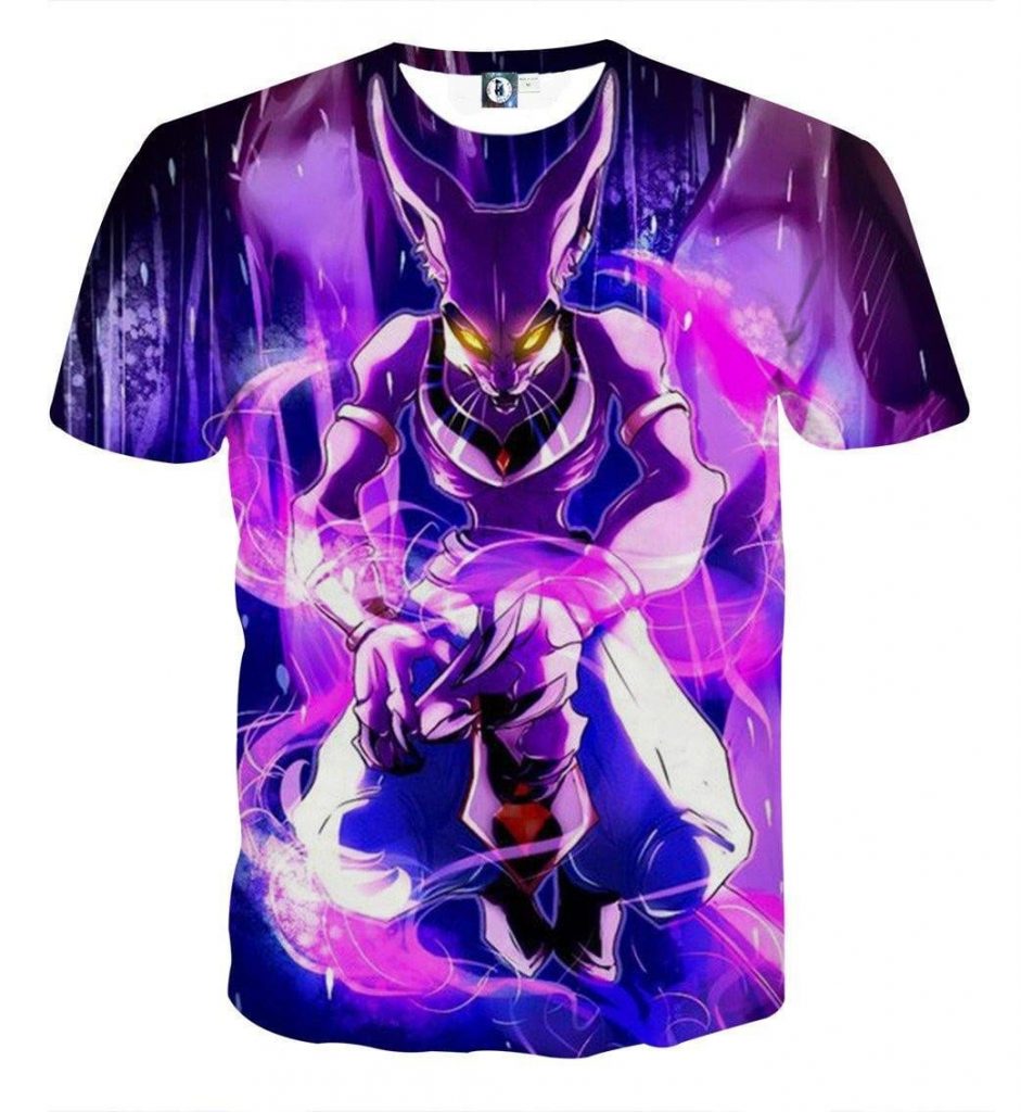 Mighty Destruction God Beerus Egyptian Cat 3D T-shirt | DBZ Shop